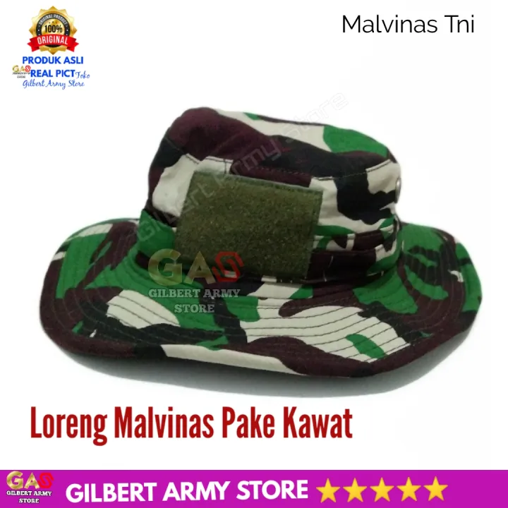 GILBERT ARMY STORE Topi Rimba Loreng Malvinas Kawat Bucket Bundar Hat ...