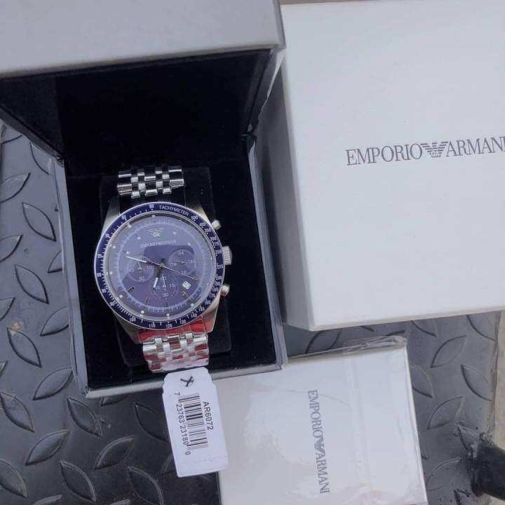 นาฬิกาผู้ชาย Emporio Armani Watch AR6072 สายสแตนเลสสีเงิน | Lazada.co.th