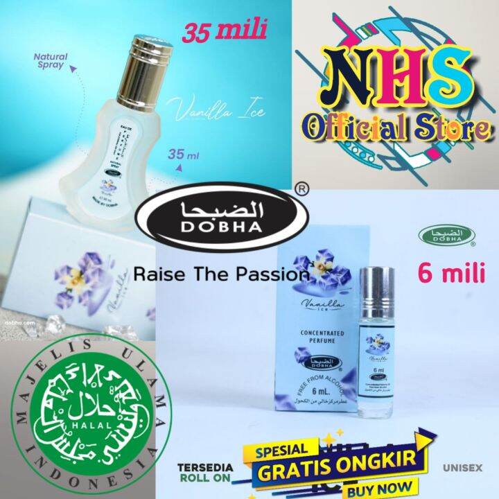 Parfum Dobha Original 6 ml dan 35 ml Non alkohol vanila ice | Lazada ...