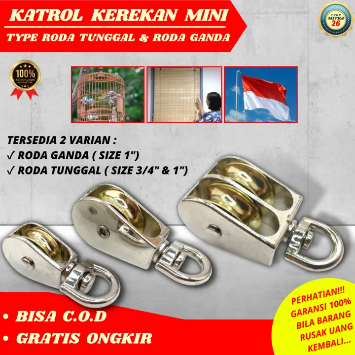 Katrol Kerek Kerekan Kandang Burung Bendera Timba Sumur Mini Kecil ...
