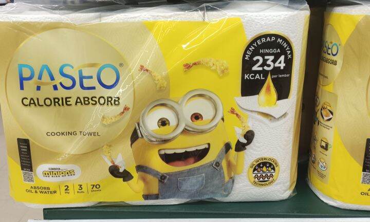 PASEO COOKING TOWEL TISSUE 70 SHEET 3 ROLLS TISSU PENYERAP MINYAK TISU ...