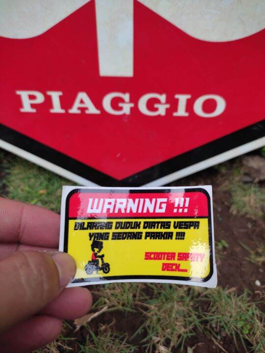 Sticker Stiker Warning Vespa Safety dek | Lazada Indonesia