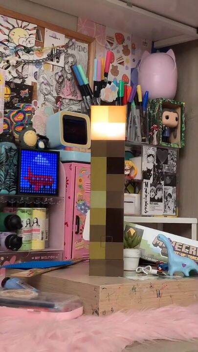 12.6 Inch Original Minecraft Toy Torch Light with Wall Mountable Four ...