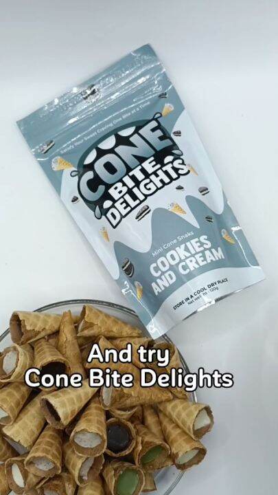 CHOCOLATE CONE TIP BITE SIZE SNACKS Sundae Cone Bite Delights 120g ...