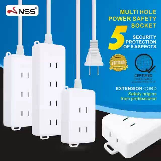 NSS 5 sockets power cord 3M with power button for safety use Extension Adopter extension | Lazada PH