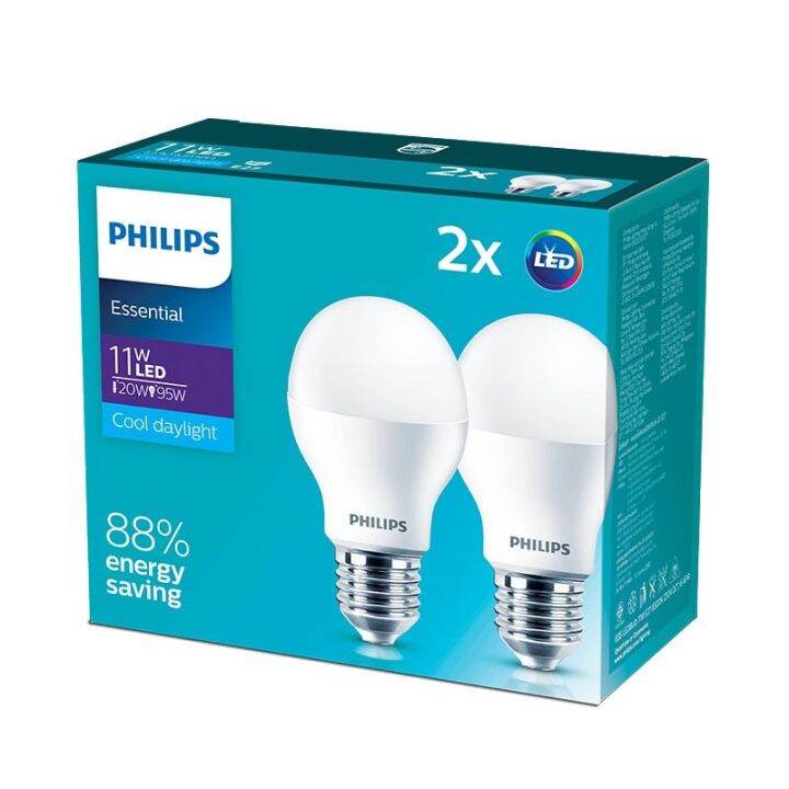 Philps หลอดไฟแอลอีดีบัลบ์ฟิลลิปส์ รุ่น Essential Led bulb ขนาด 11 วัตต์ ...