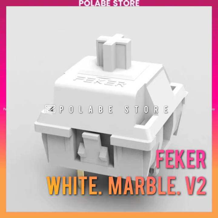 Feker White Marble V2 linear switch bàn phím cơ Feker Marble White - Polabe Store | Lazada.vn