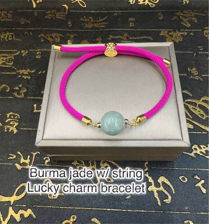 Burma jade w/ pink string charm bracelet | Lazada PH