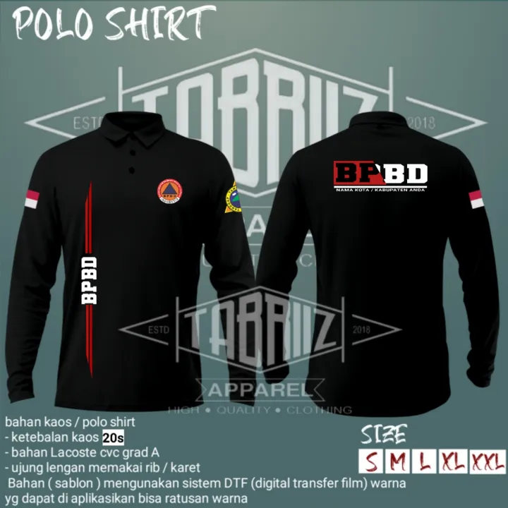 t-shirt kaos kerah POLO BPBD INDONESIA BADAN PENANGGULANGAN BENCANA ...