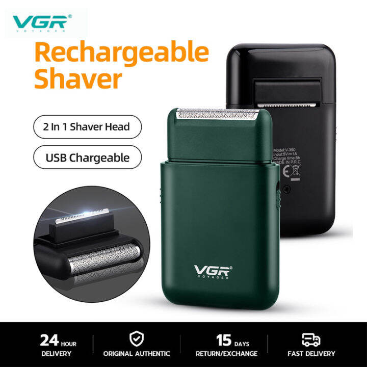 VGR Reciprocating Electric Shaver Portable Mini Beard Trimmer For Men Hair Cutting Cordless ...