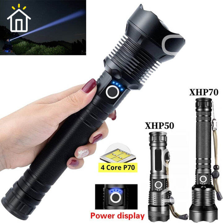 ⚡FT⚡Most powerful XHP70.2 led flashlight usb Zoom Tactical torch xhp50 ...