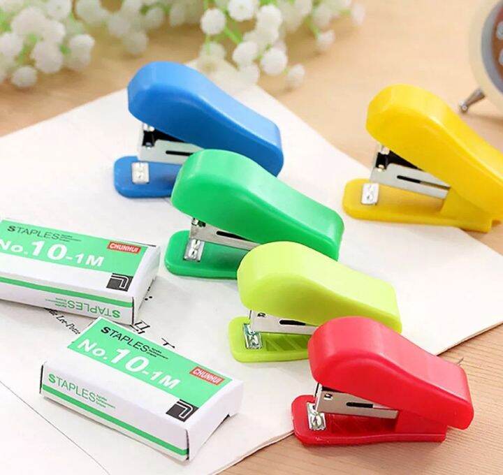 staples mini stapler ukuran kecil unik lucu bonus isi praktis | Lazada Indonesia