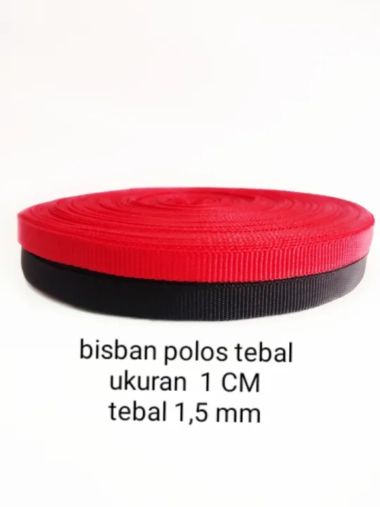 bisban tali webbing polos tebal ukuran 1 cm 1 rol panjang 27 meter ...