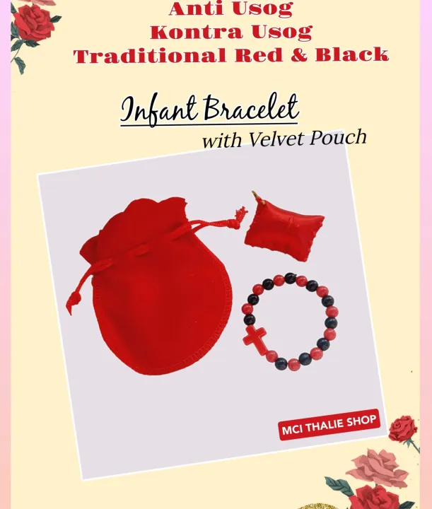 Traditional Red&Black Kontra Usog,Anti Usog bracelet w/Red pouch ...