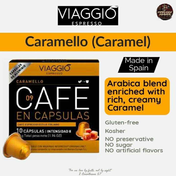 Spain Viaggio Coffee Capsule Caramel (10 Capsules) Nespresso Compatible ...