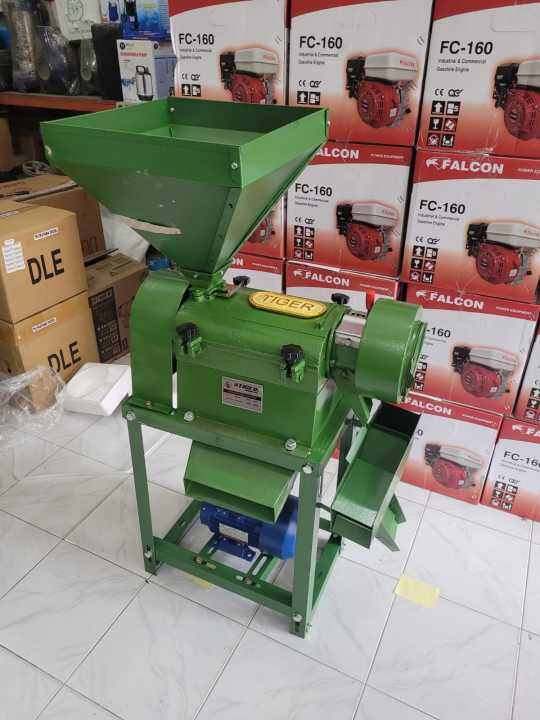 Mesin giling gabah jadi beras TIGER TMH350+Dinamo elektromotor 2HP ...