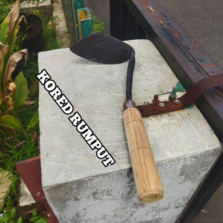 CANGKUL MINI CANGKUL MIRING BERKEBUN - CORED RUMPUT BAHAN ASLI BAJA ...