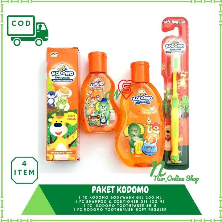 KODOMO 1 PAKET LENGKAP BODY WASH SHAMPOO PASTA GIGI + SIKAT / ODOL / PAKET HEMAT | Lazada Indonesia