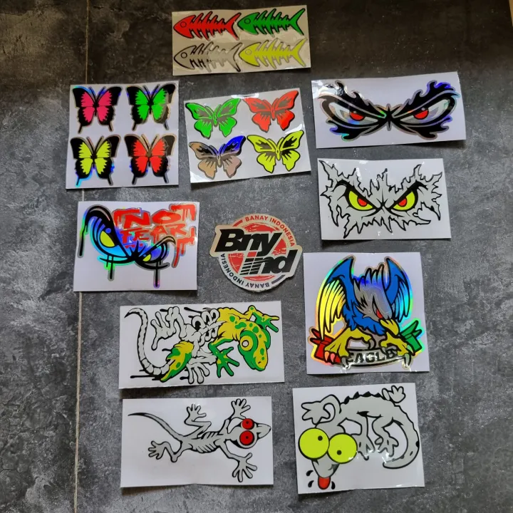 STICKER STIKER KUPU KUPU NO FEAR CICAK TOKE EAGLE CUTTING | Lazada ...