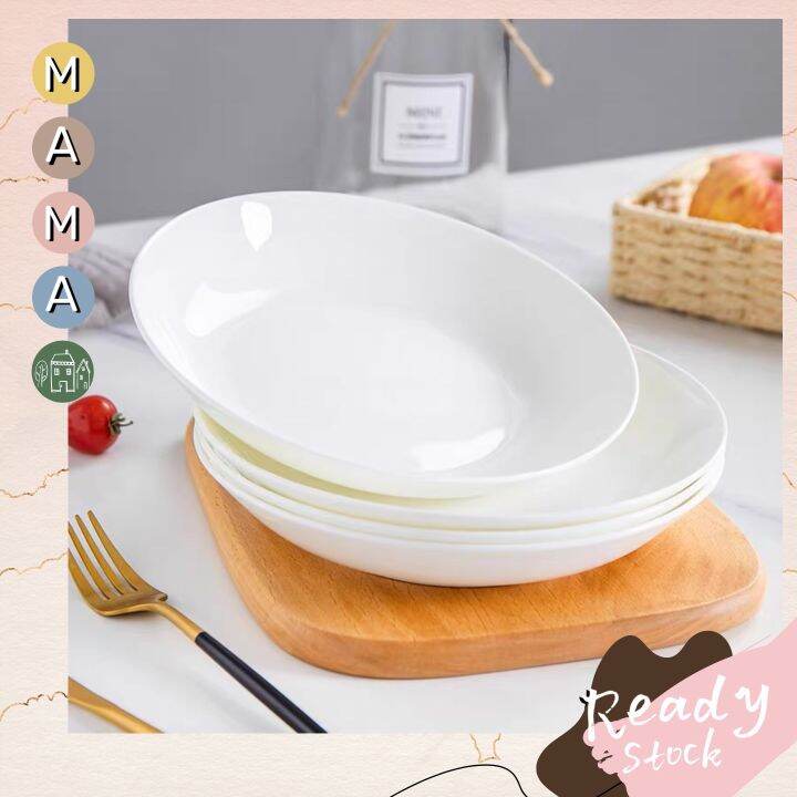 Ceramic Deep Plate Modern White 8"inch Deep Round Deep Plate Porcelain ...