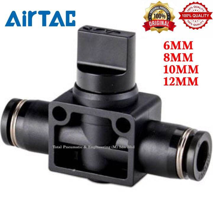 AirTAC PHV Series A Type 6MM 8MM 10MM 12MM 3 Way Hand Valve On/Off Finger Hand Valve Pneumatic ...