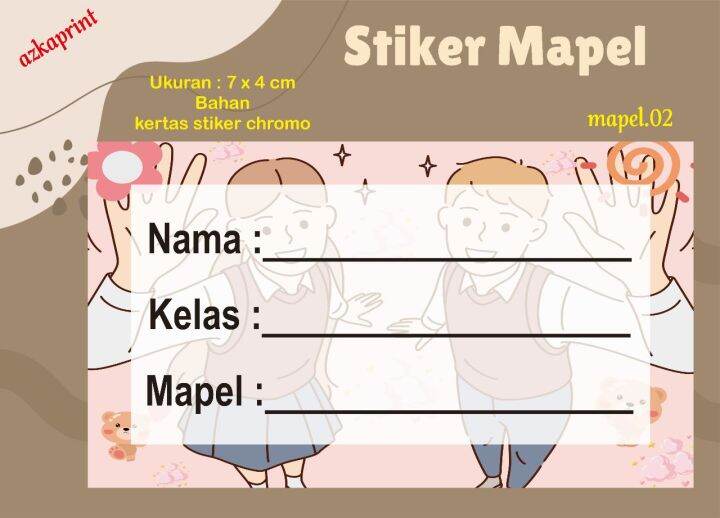 25 PCS cetak sticker mapel / sticker chromo / label sticker | Lazada ...