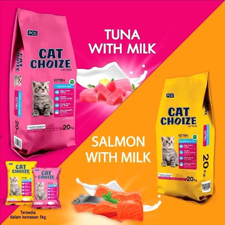 CAT CHOIZE Kitten 1kg Tuna Salmon Makanan Anak Kucing Kering 1kg ...