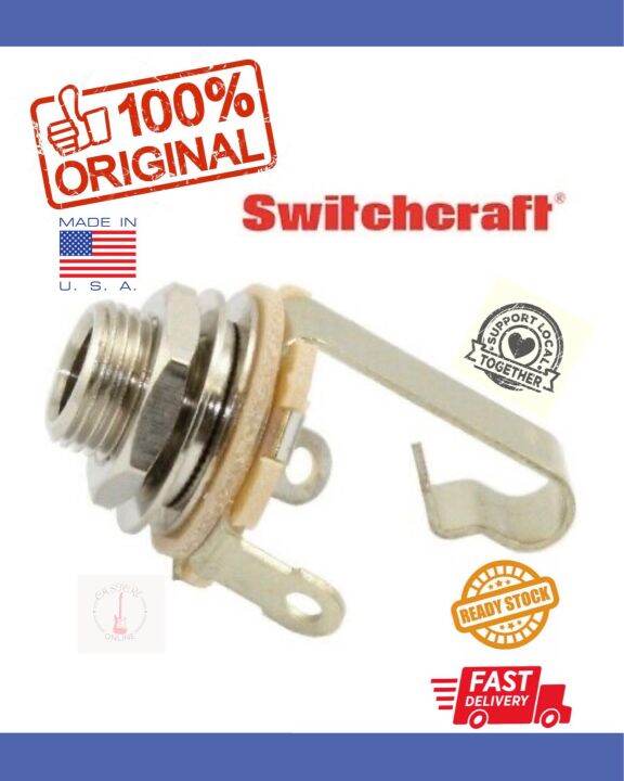 [STOCK READY] 100% Original Switchcraft Mono 1/4” 6.5mm Jack Input for Electric/Bass Guitar MADE ...