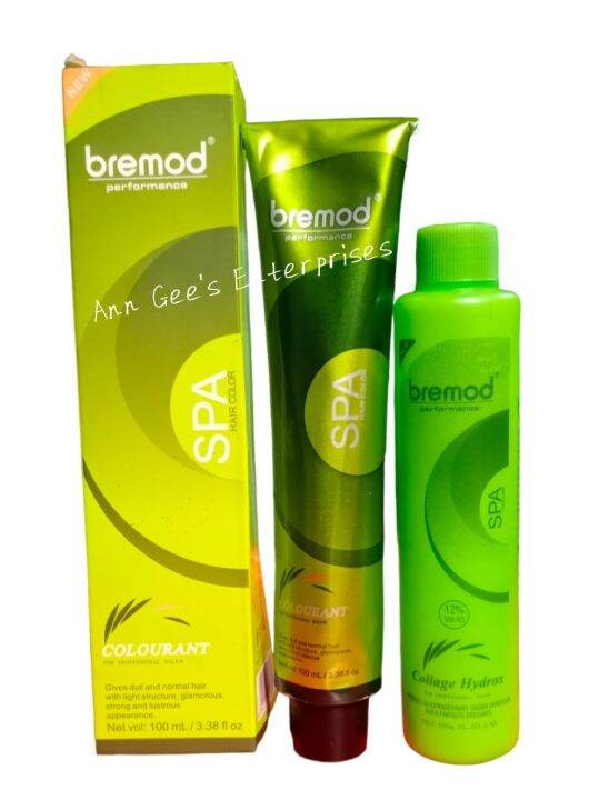Bremod Hair Color Set (8.3)Light Golden Brown + Oxidizer 12% 100ml ...