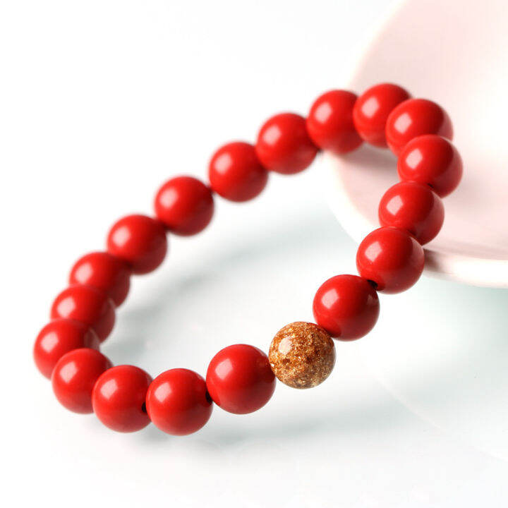 Vòng Tay Chu Sa Thần Sa Tự Nhiên Vòng Tay Phật Châu Hạt Phối Vàng Chu ...