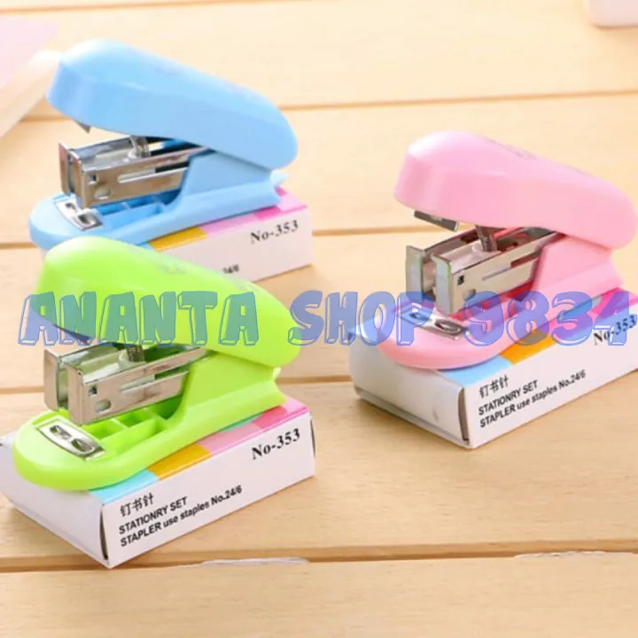 Staples Mini Stapler Ukuran Kecil Unik Lucu Bonus isi Praktis | Lazada Indonesia
