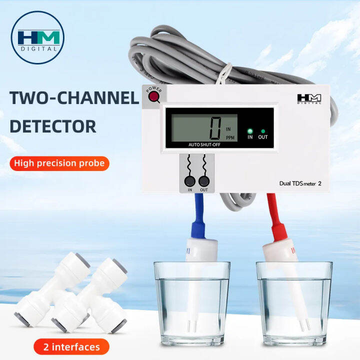 เครื่องทดสอบคุณภาพน้ํา TDS ออนไลน์ DM1 / DM2 Dual TDS Meter HD LCD ...