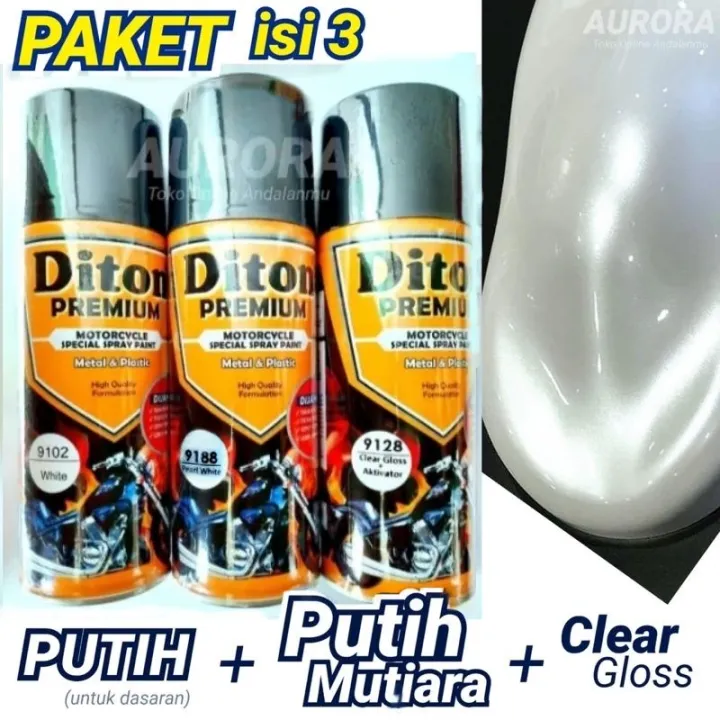 Paket Pylok Pylox Diton Premium 400ml Primer Grey 9120 + Pearl White ...