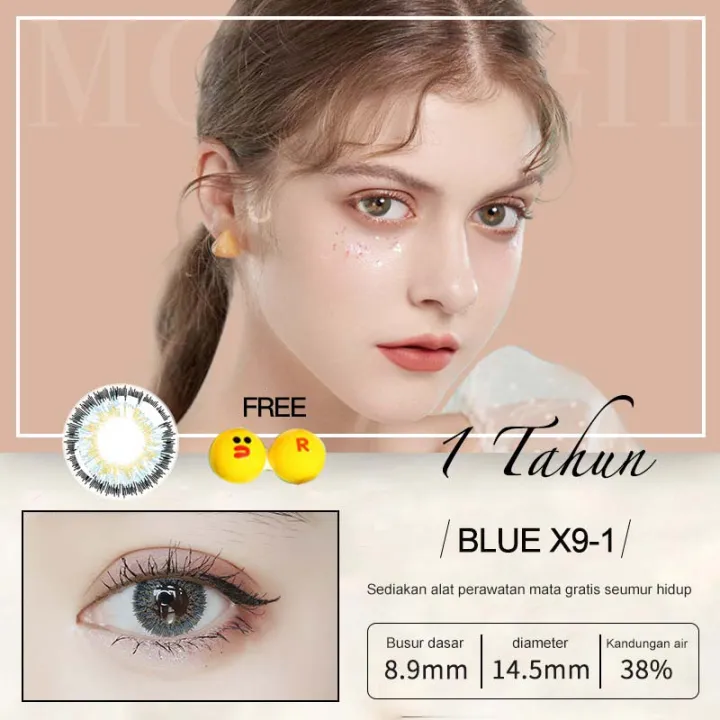 SOFTLENS BLUE 14.5mm 2 botol Softlens Softlens Mata/1year | Lazada ...