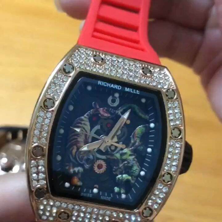 Wine Barrel-Shaped Watch, Luxury Diamond Watch Dragon Tiger Totem Watch ...