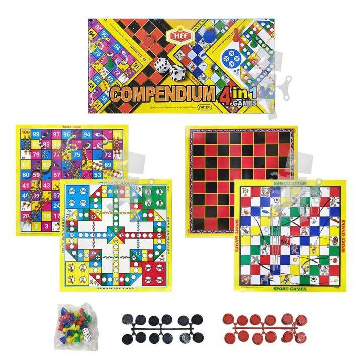Tajuk: 4 Permainan Loeh Ludo Draughts, Ular & Tangga sukan Papan ...