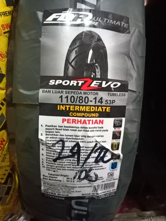 110/80-14 Sport Zevo, Ban Luar Matic Ring 14 FDR Ultimate Intermediate ...