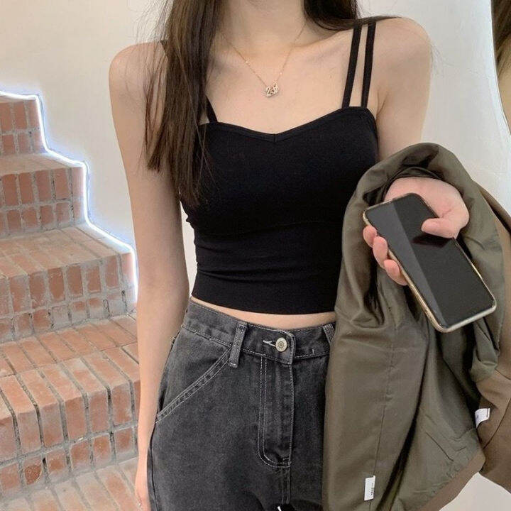 Instafamous Design Sense Niche Hot Girl Top Double Shoulder Strap Lazada