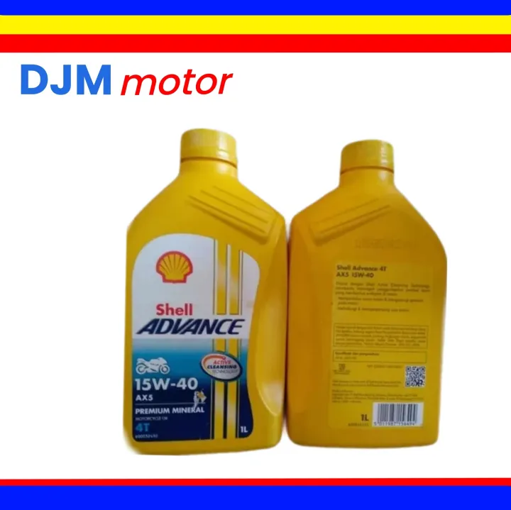 OLI SHELL ADVANCE AX5 4T 15W-40 1L (100% ORIGINAL ) | Lazada Indonesia