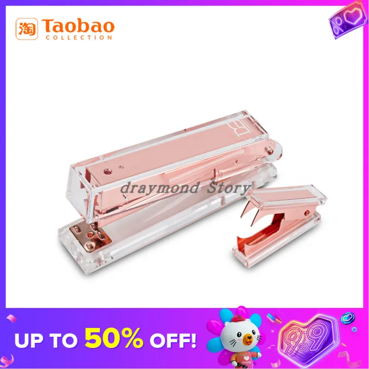 Nordic Style Acrylic Rose Gold Stapler Student Office Stationery ...