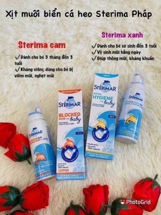 Xịt mũi Sterima cá heo màu xanh 🐬 Pháp date 2026 dùng thường ngày ...