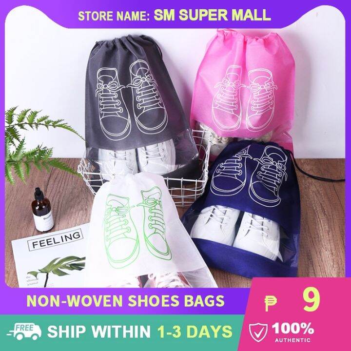 【Dustproof】Non-woven Shoes Bag Waterproof Travel Light Weight Handy Bag ...