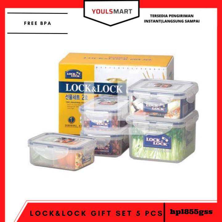 Lock&Lock Gift Set 5Pcs Hpl855gss Wadah / Tempat Simpan Makanan ...