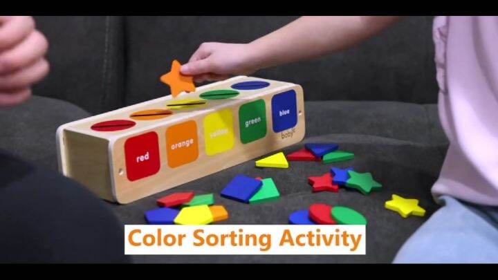Montessori Toys Baby shape Sorting Toy Color Sorting Coin Box Learning ...