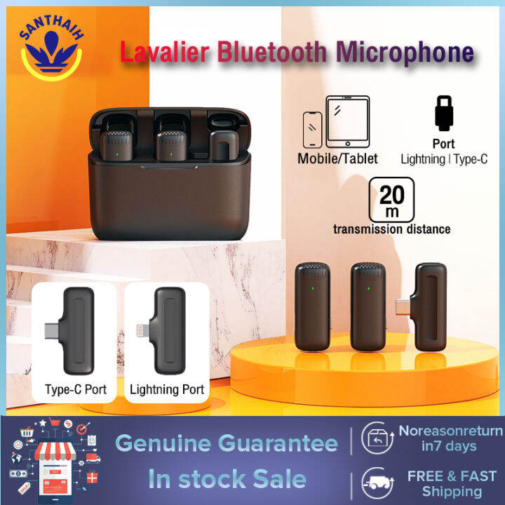 Wireless Lavalier Microphone for Phone Vlog Cellphone Portable Noise ...