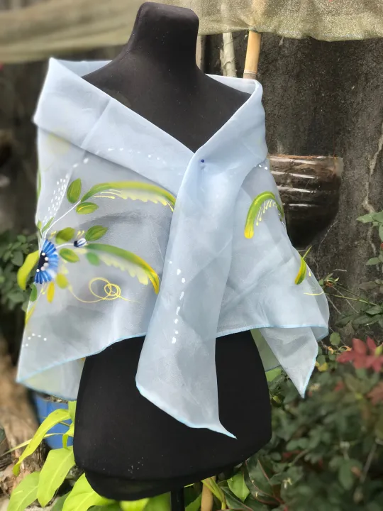 Modern Filipiniana Shawl / Powder Blue | Lazada PH
