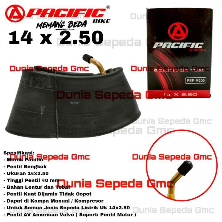 ban dalam sepeda listrik 14 x 2.50 E-Bike ukuran 14x2.50 sparepart Selis pentil bengkok | Lazada ...