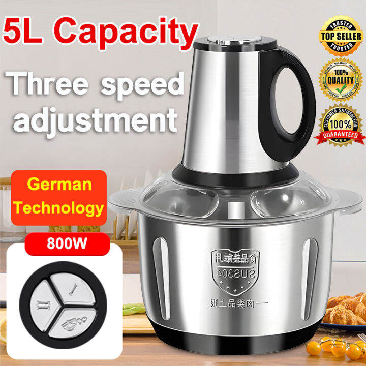 Meat Grinder 5L Large Capacity Kitchen Meat Grinder Stainless Steel Multifunctional Electric ...