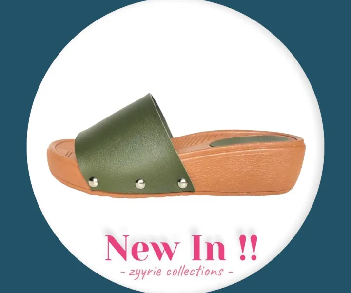 MARIKINA MADE ONE STRAP WEDGE (army green) | Lazada PH