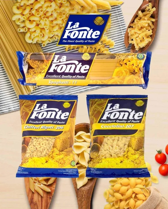 La Fonte Penne Ziti Rigate / Chifferi Rigati / Fusilli / Spaghetti ...